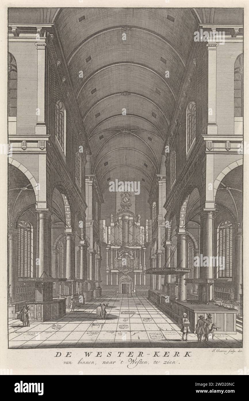 Interior of the Amsterdam Westerkerk, seen to the west., Jan Goeree ...
