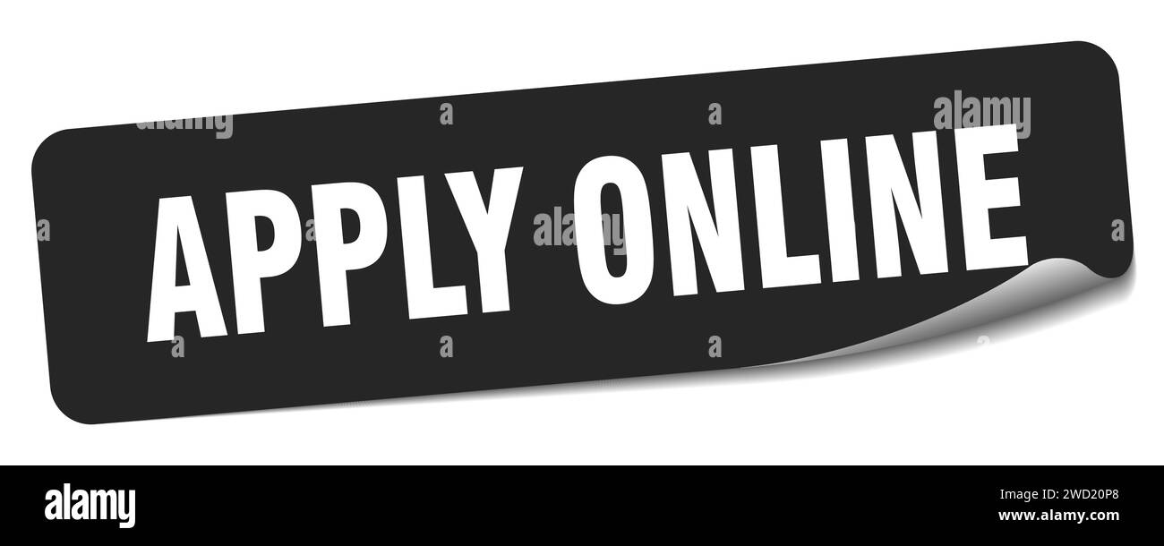 apply online sticker. apply online rectangular label isolated on white ...