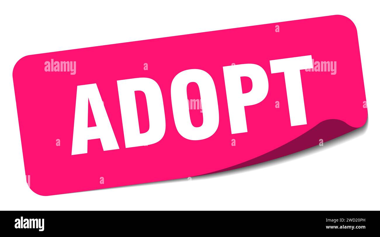 adopt sticker. adopt rectangular label isolated on white background ...