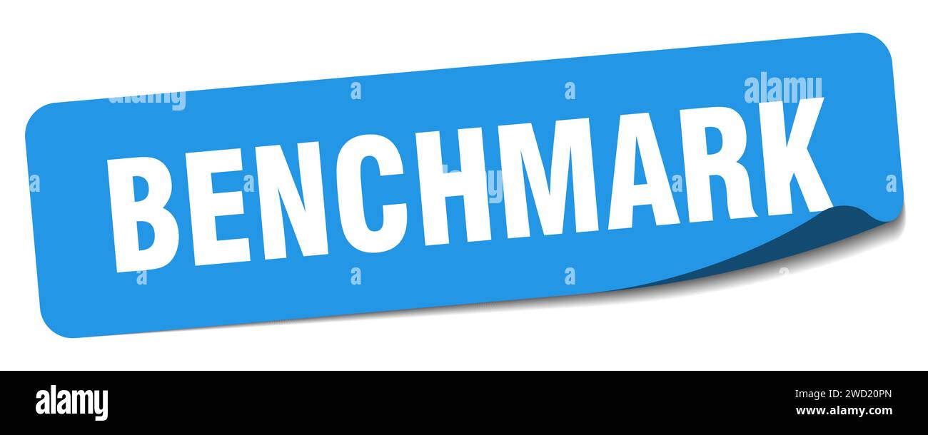 benchmark sticker. benchmark rectangular label isolated on white ...