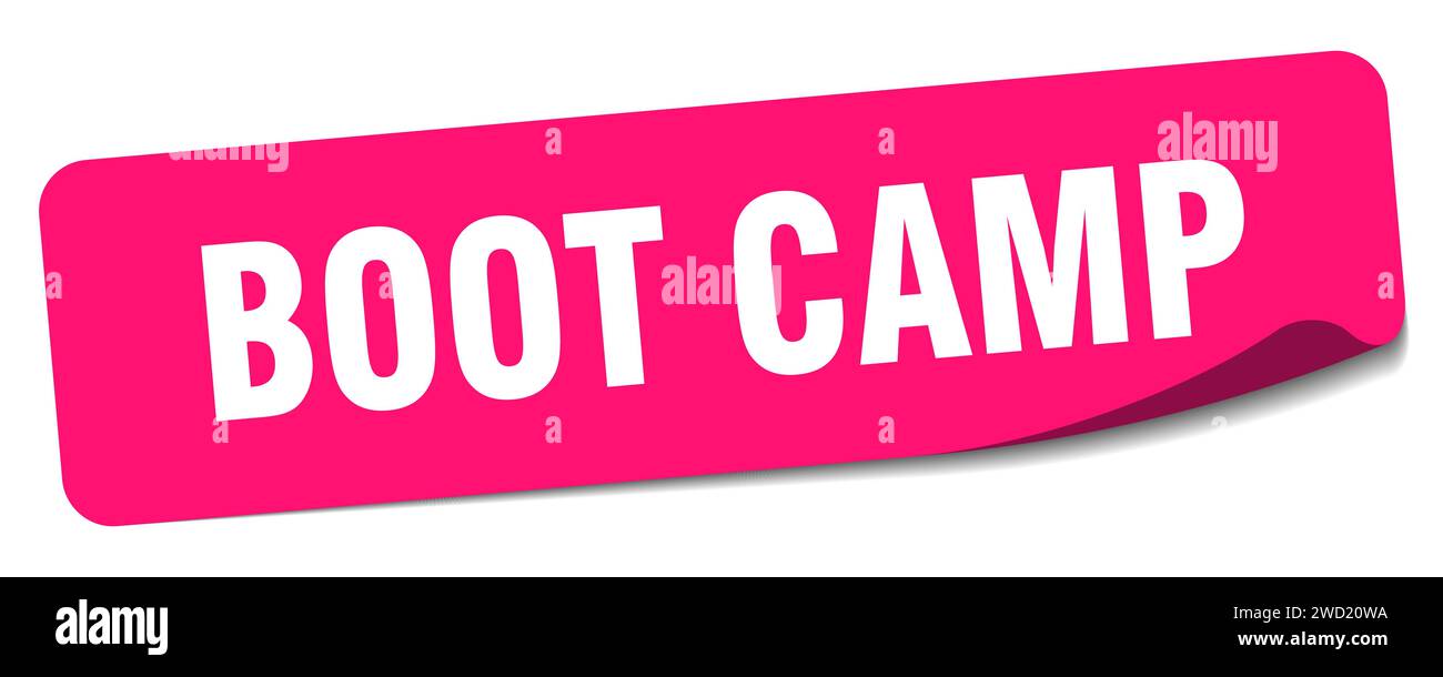 boot camp sticker. boot camp rectangular label isolated on white ...