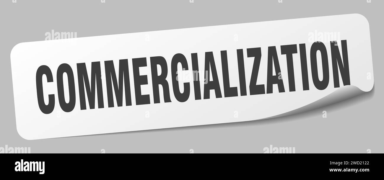 commercialization sticker. commercialization rectangular label isolated ...