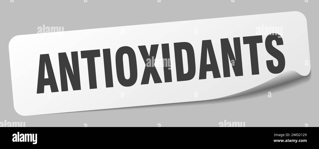 antioxidants sticker. antioxidants rectangular label isolated on white ...