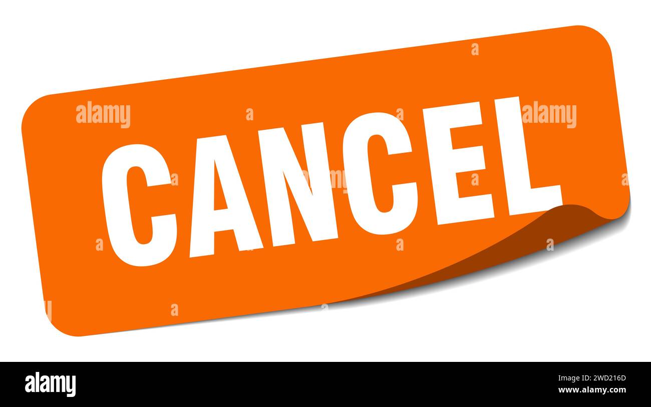 cancel sticker. cancel rectangular label isolated on white background ...