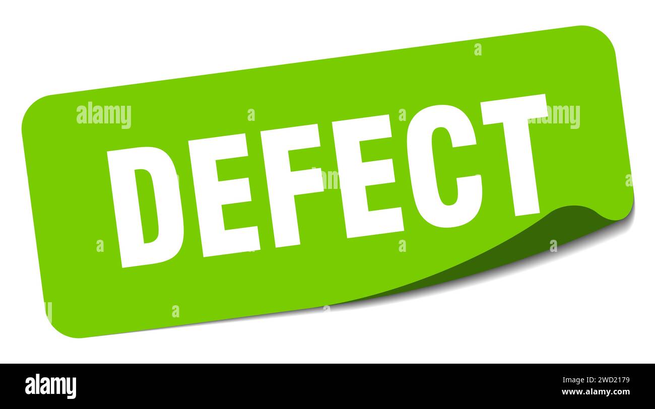 defect sticker. defect rectangular label isolated on white background ...