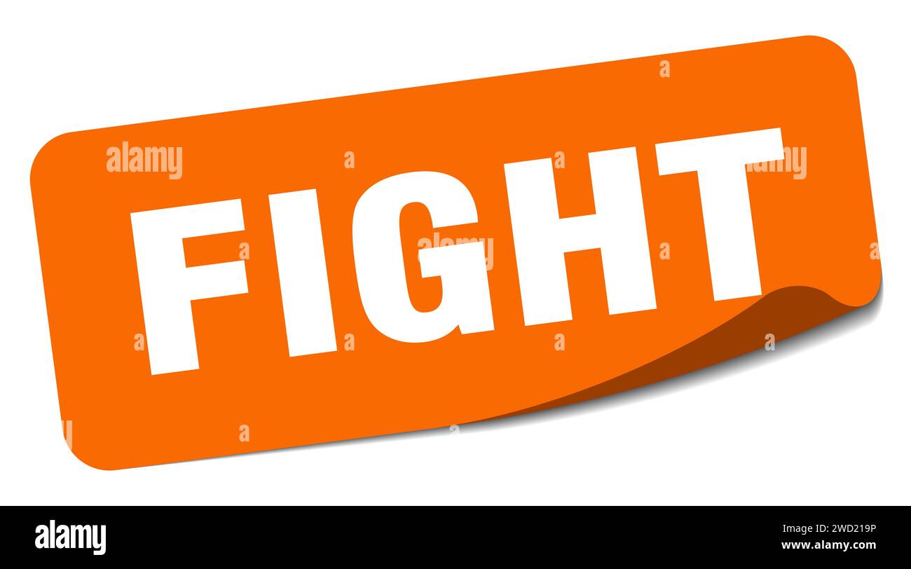 fight sticker. fight rectangular label isolated on white background ...