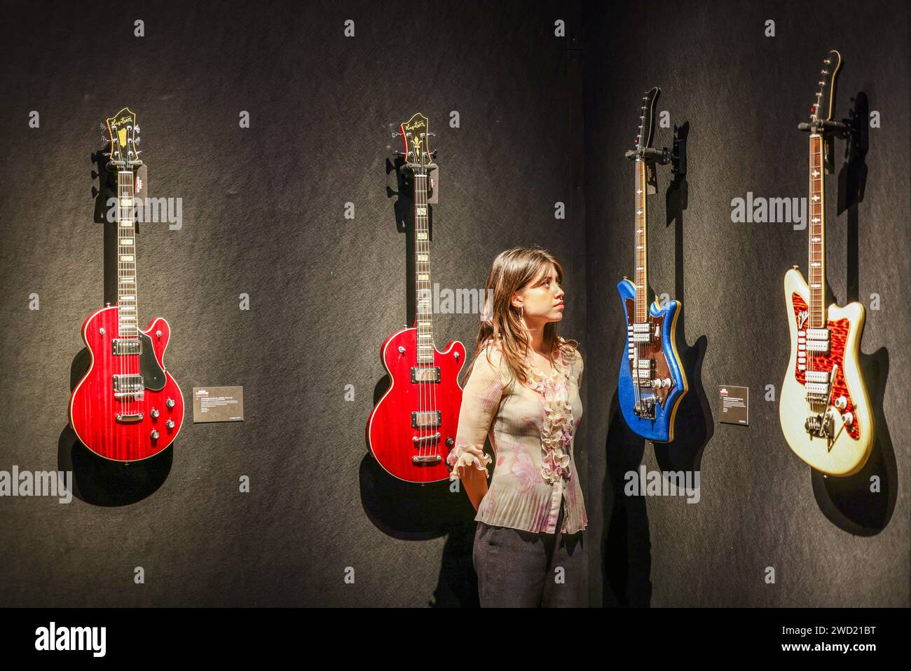ondon, UK. 18th Jan, 2024. Guitars from the personal collection of ...