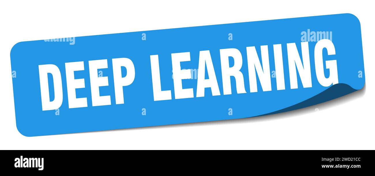 deep learning sticker. deep learning rectangular label isolated on ...