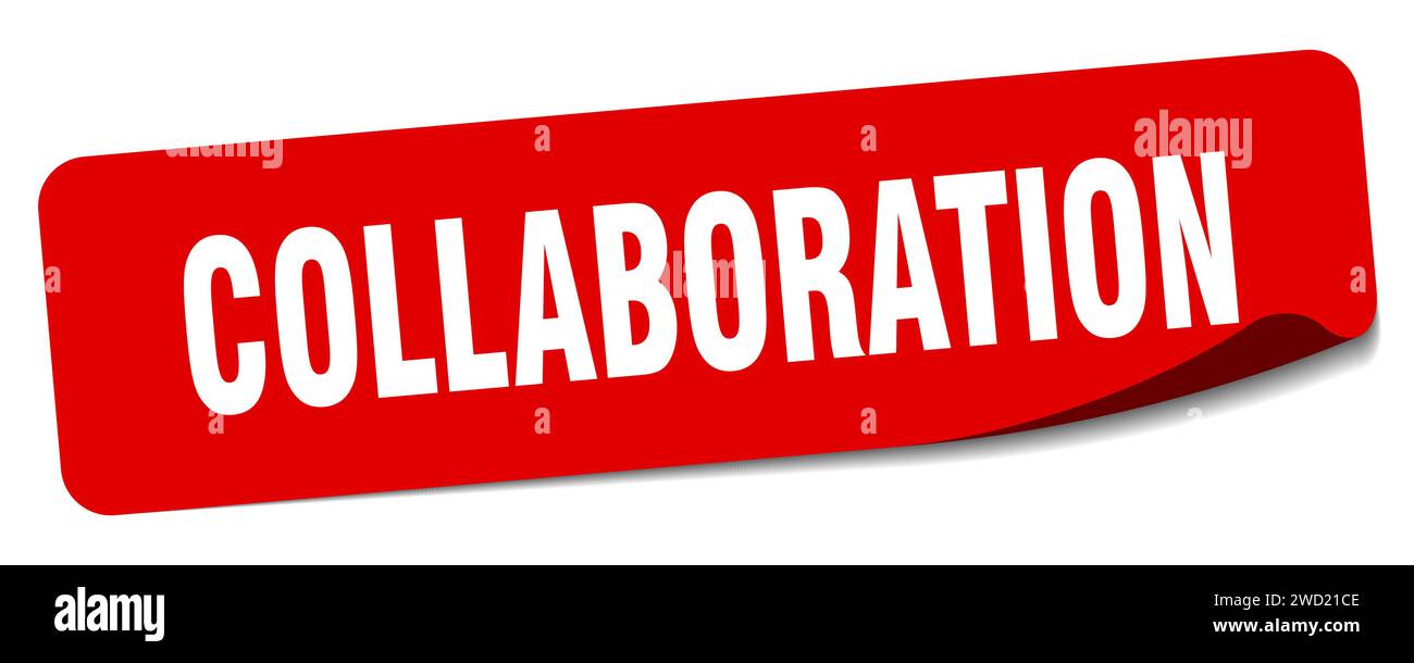 collaboration sticker. collaboration rectangular label isolated on ...