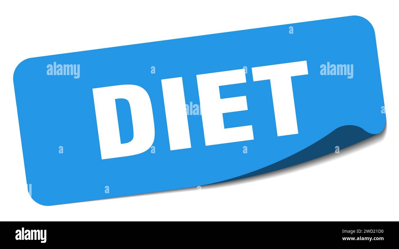 diet sticker. diet rectangular label isolated on white background Stock ...