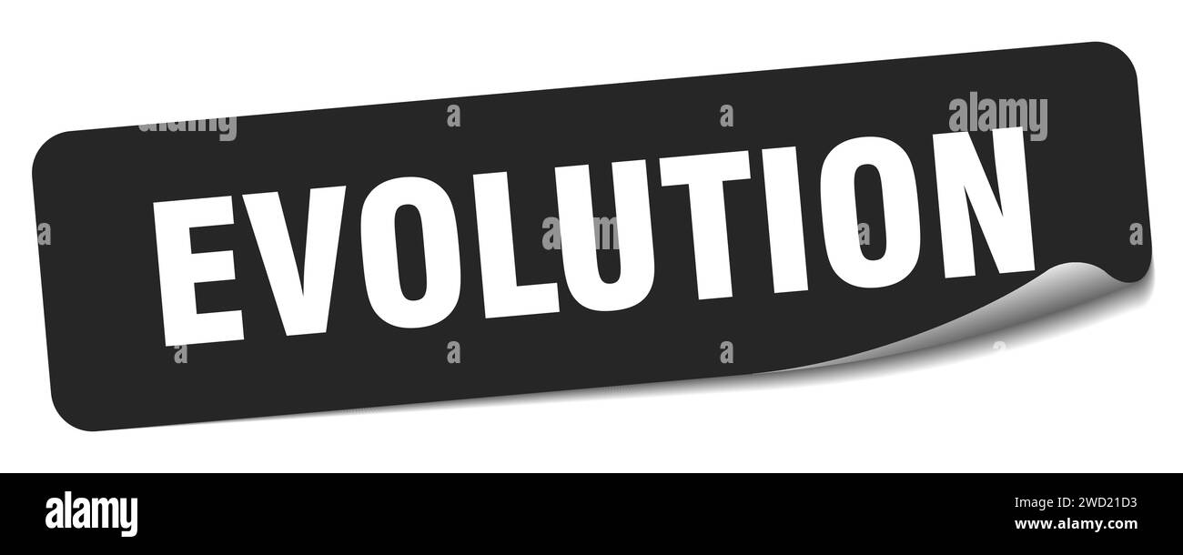 evolution sticker. evolution rectangular label isolated on white ...