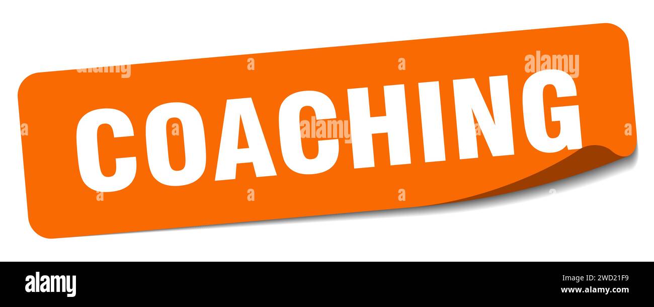 coaching sticker. coaching rectangular label isolated on white ...