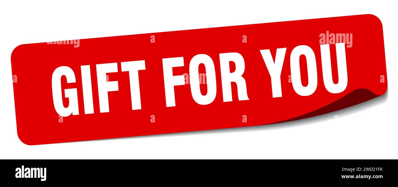 gift for you sticker. gift for you rectangular label isolated on white ...