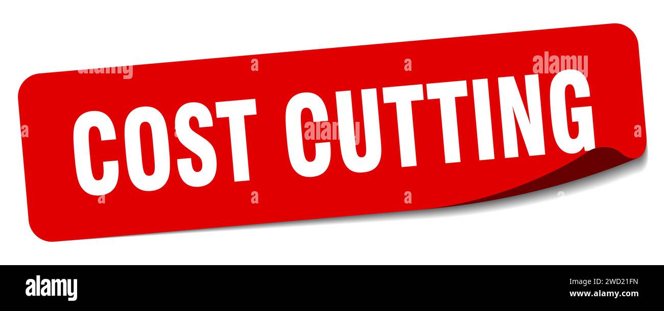 cost cutting sticker. cost cutting rectangular label isolated on white ...