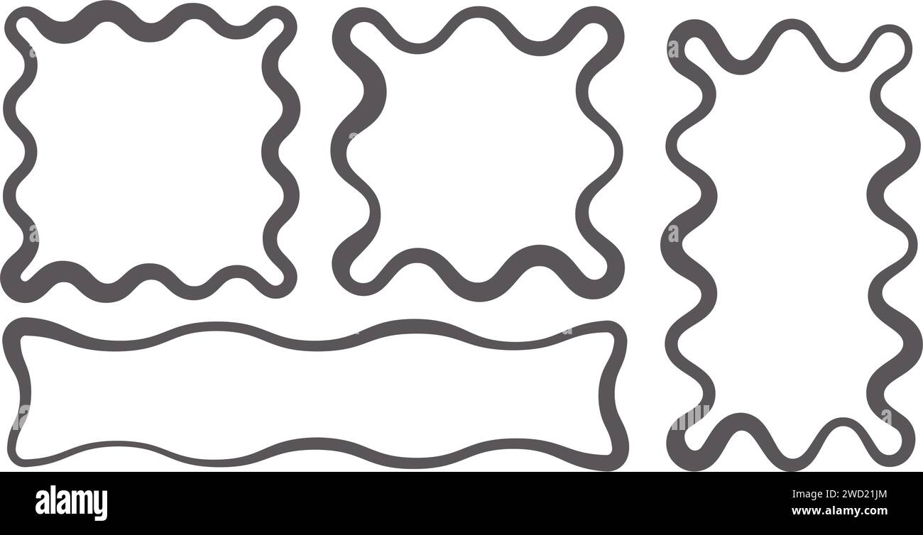 Y2k squiggle frame. Zigzag wavy border for story. Rectangle serrated ...