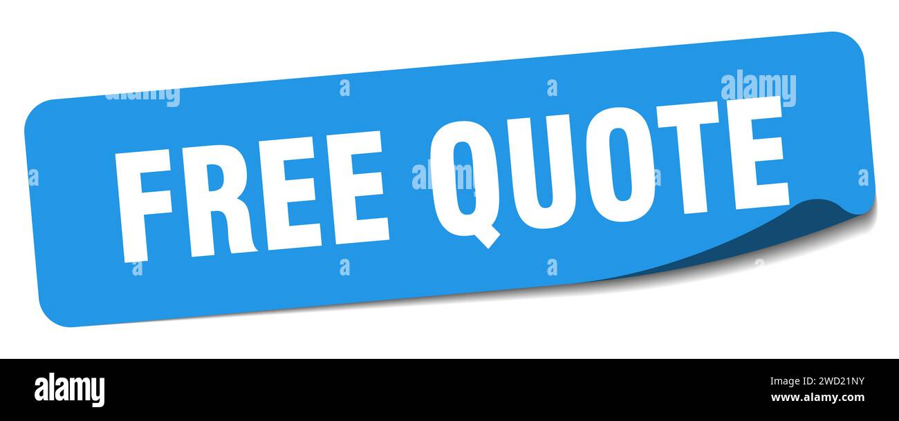 free quote sticker. free quote rectangular label isolated on white ...