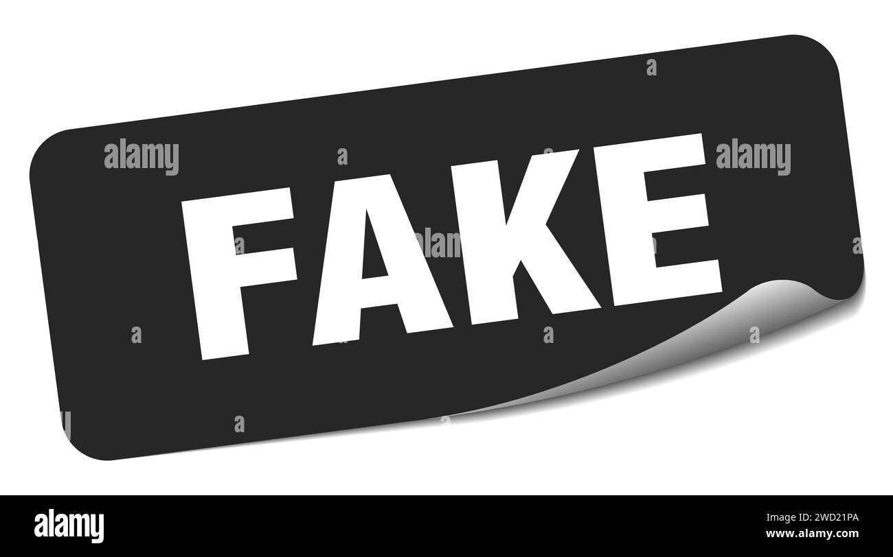 fake sticker. fake rectangular label isolated on white background Stock ...