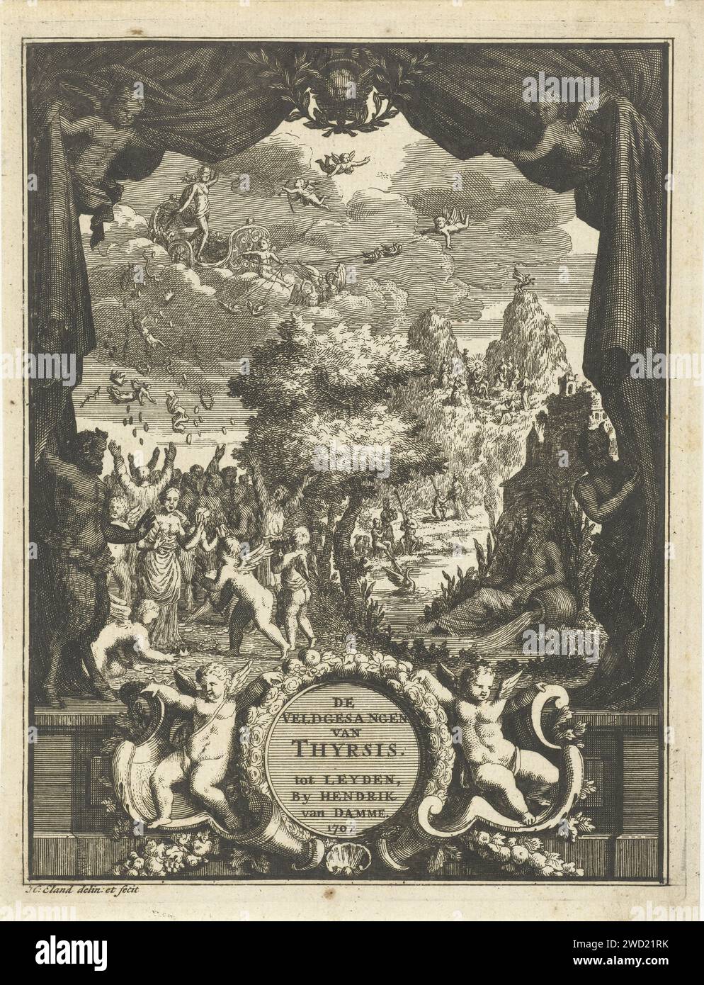 Title page for the field channels of Thyrsis, van Willem Mylius, Leiden ...