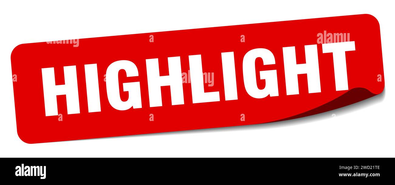 highlight sticker. highlight rectangular label isolated on white ...