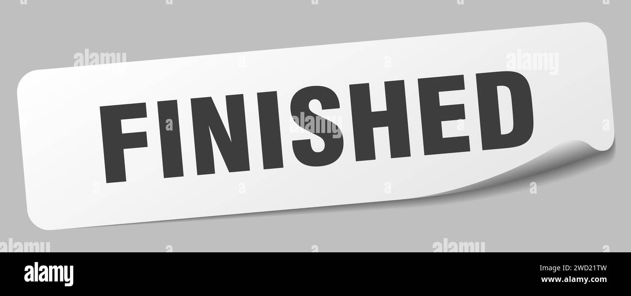 finished sticker. finished rectangular label isolated on white ...