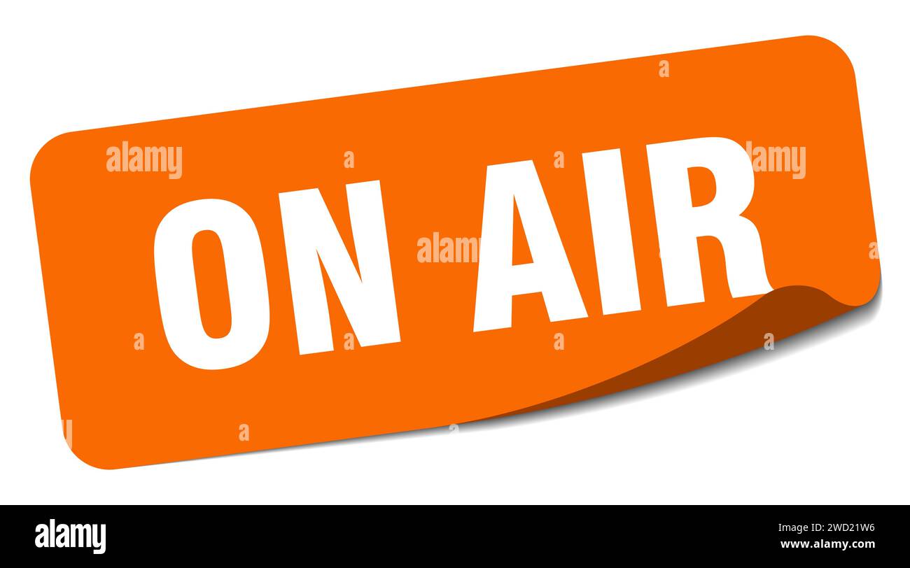 on air sticker. on air rectangular label isolated on white background ...
