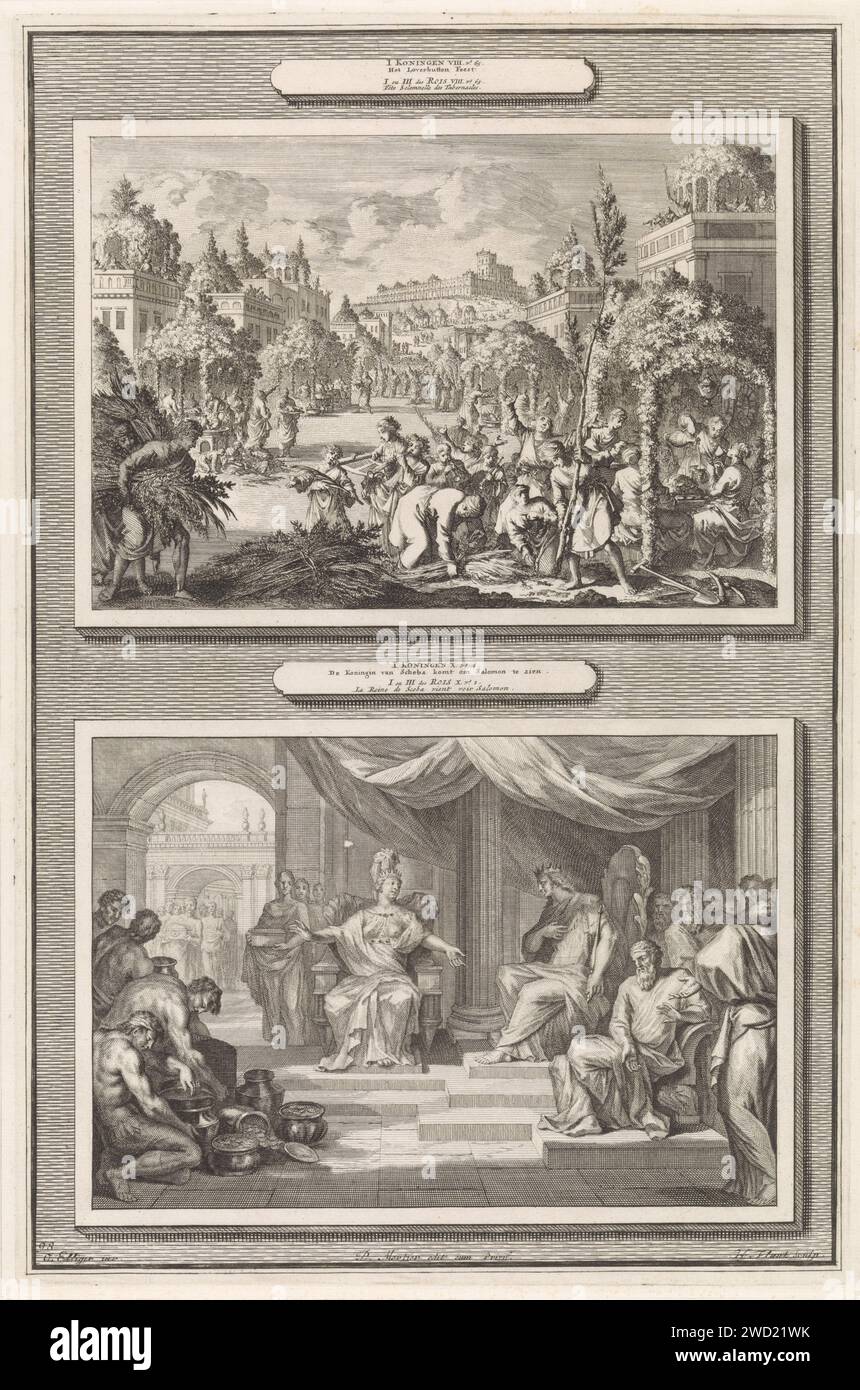 Feast of Tabernacles and Solomon and the Queen of Seba, Jan Luyken ...