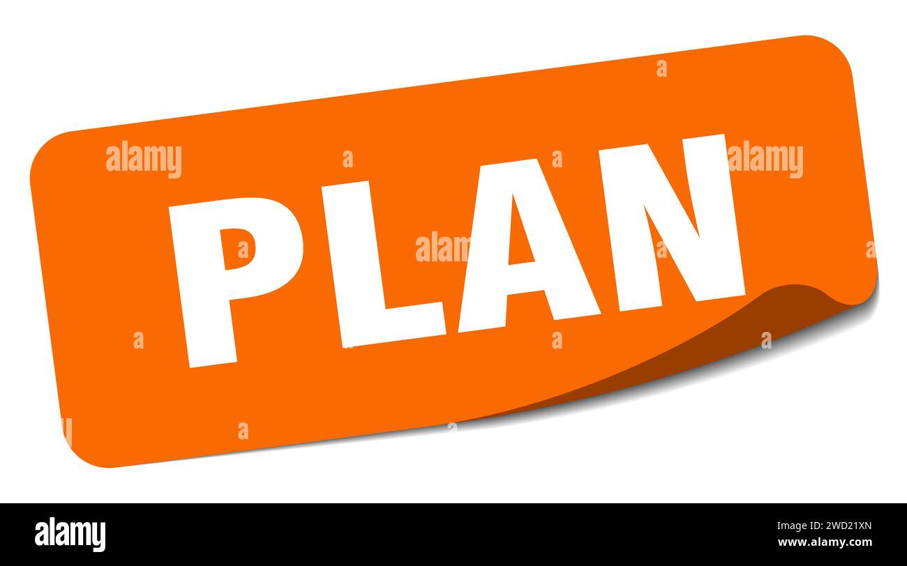 plan sticker. plan rectangular label isolated on white background Stock ...