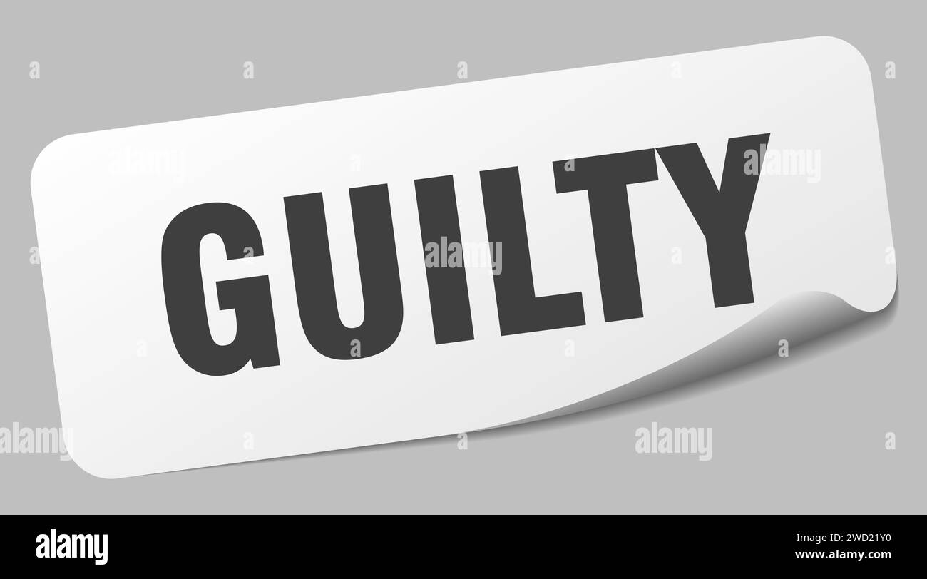 guilty sticker. guilty rectangular label isolated on white background ...