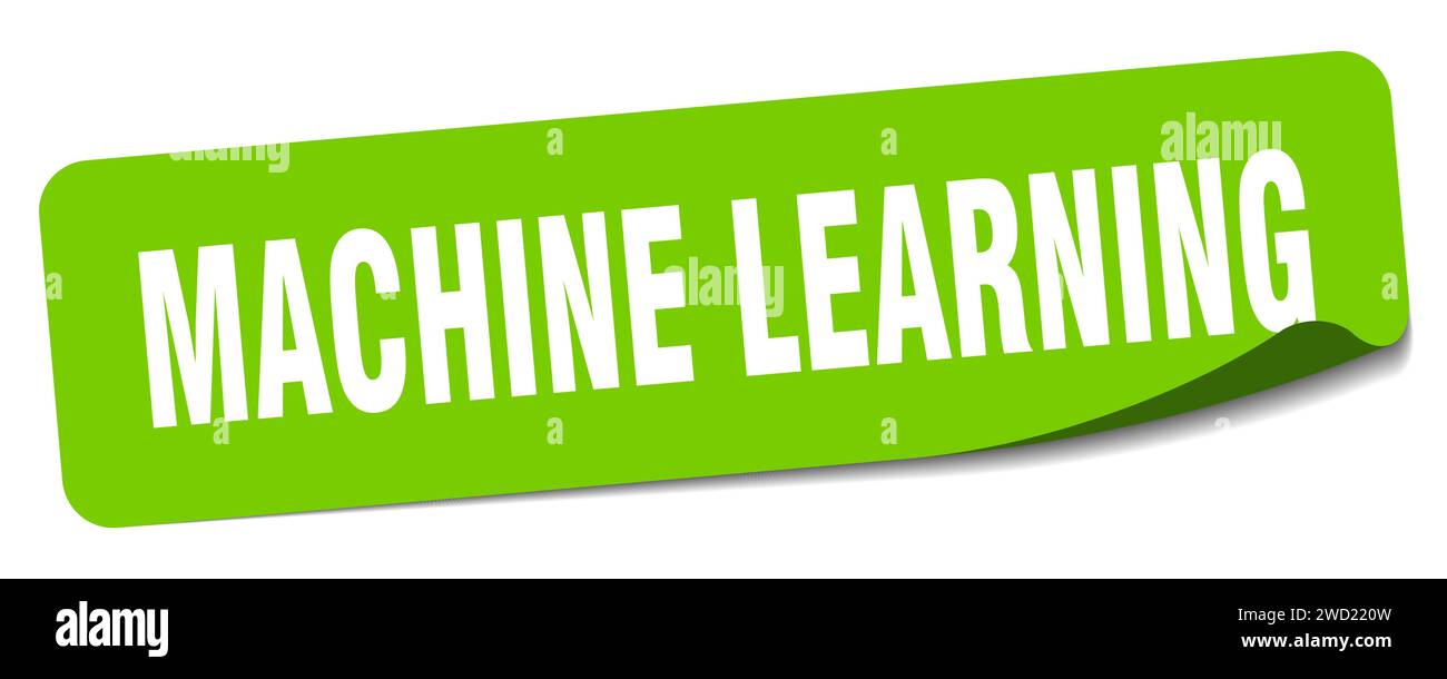 machine learning sticker. machine learning rectangular label isolated ...