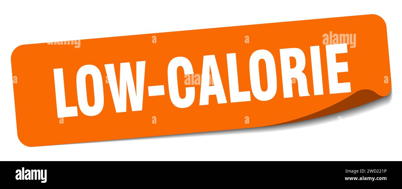 low-calorie sticker. low-calorie rectangular label isolated on white ...
