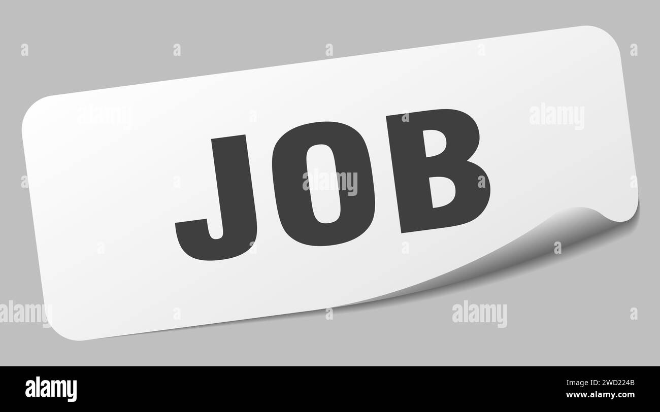 job sticker. job rectangular label isolated on white background Stock ...