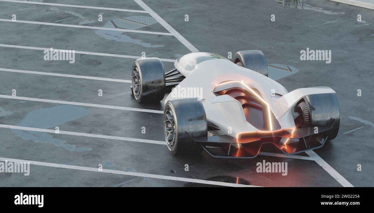 3D rendering of a brand-less generic concept car Stock Photo - Alamy