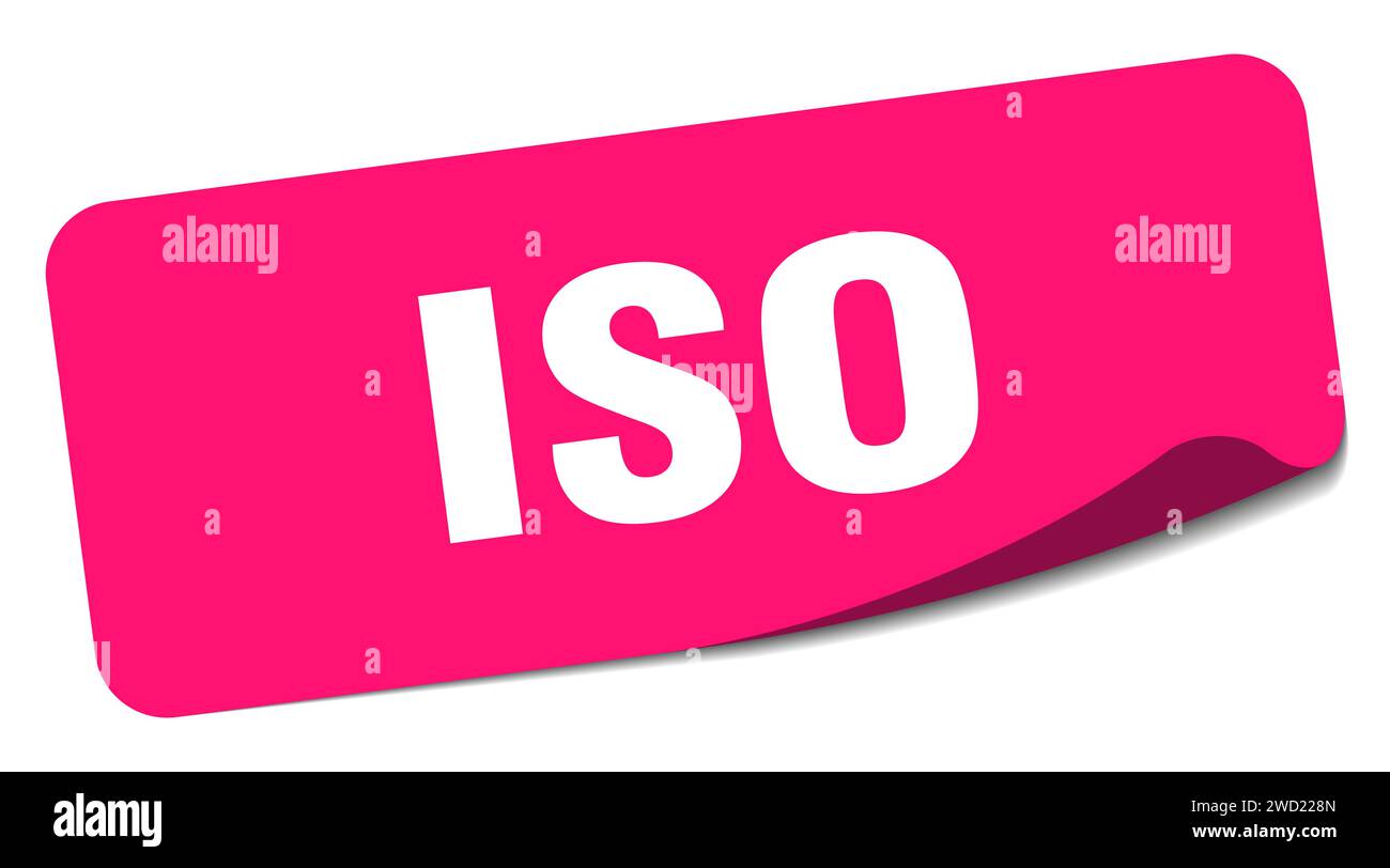 iso sticker. iso rectangular label isolated on white background Stock ...