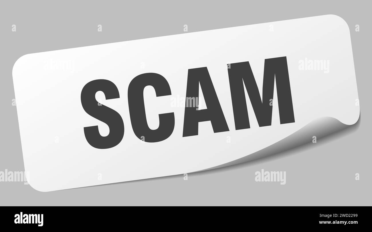 scam sticker. scam rectangular label isolated on white background Stock ...