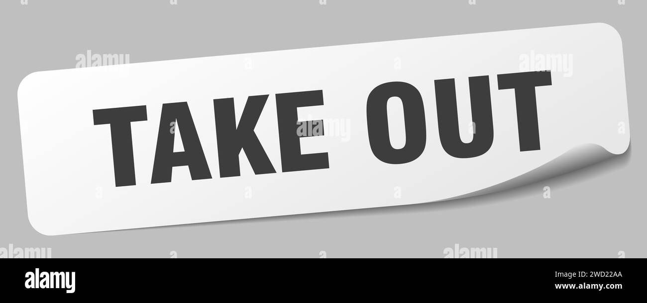take out sticker. take out rectangular label isolated on white ...