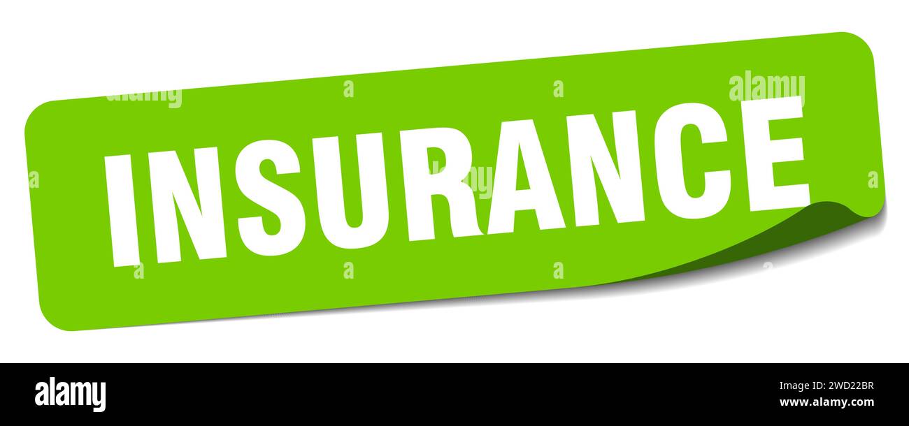 insurance sticker. insurance rectangular label isolated on white background Stock Vector Image ...