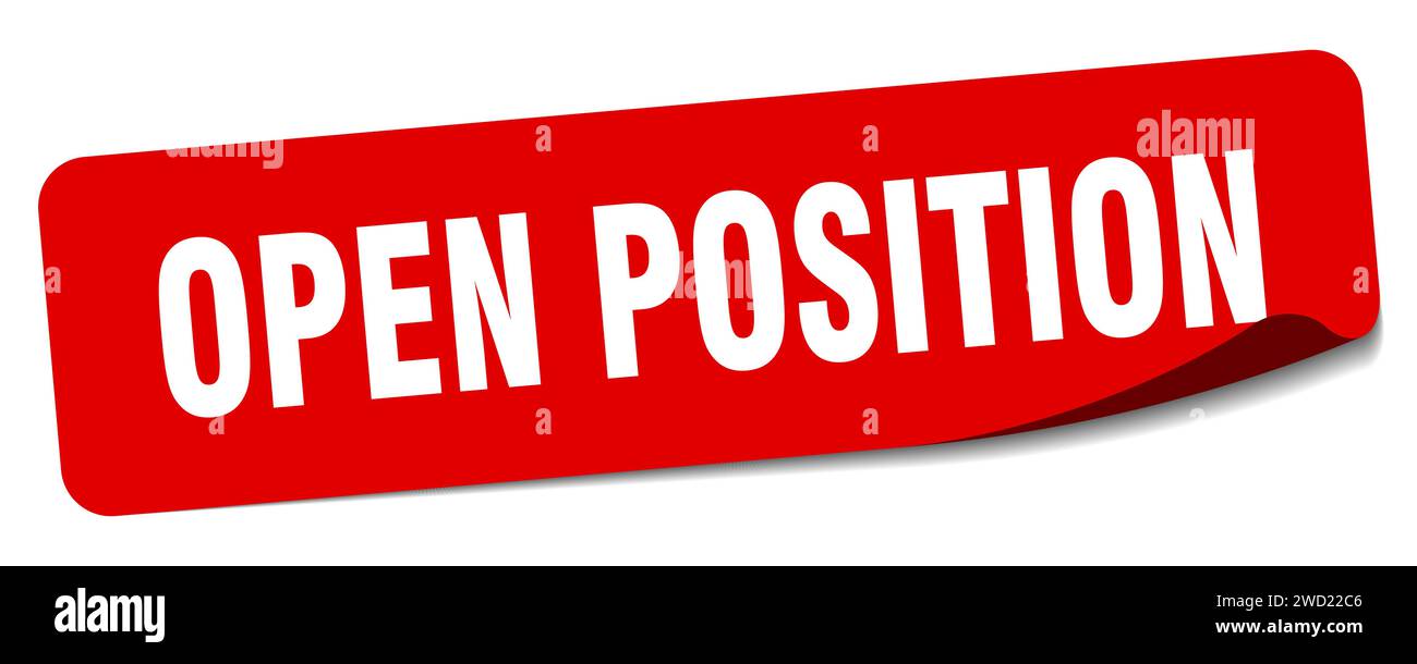 open position sticker. open position rectangular label isolated on ...