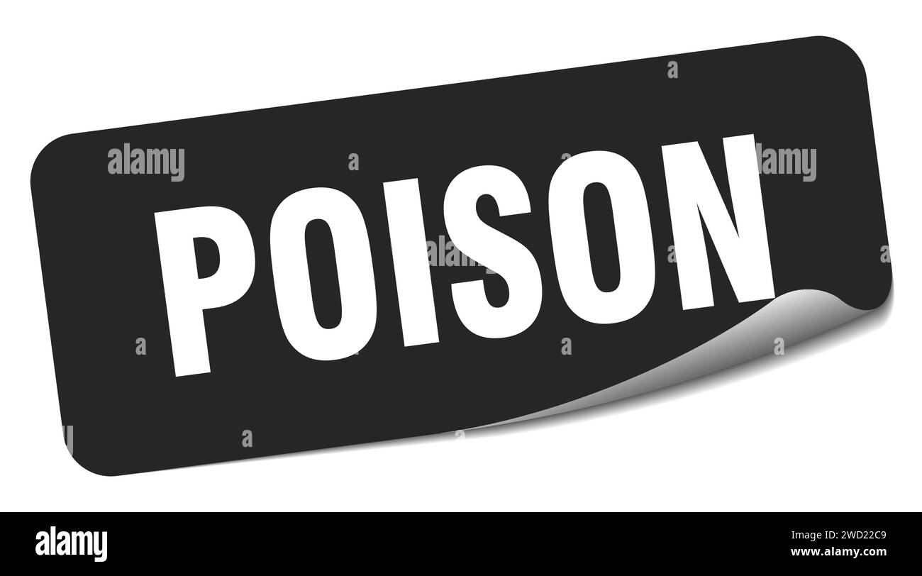 poison sticker. poison rectangular label isolated on white background ...