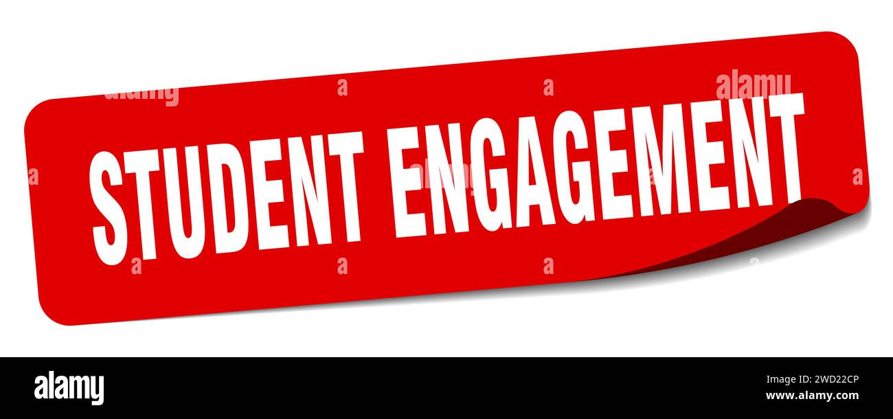 student engagement sticker. student engagement rectangular label ...