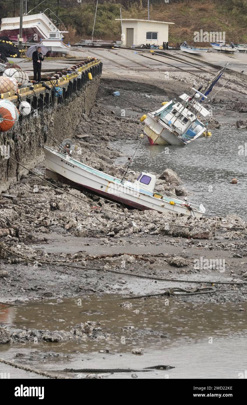 Photo taken on Jan. 18, 2024, shows an elevated seabed off a fishing ...