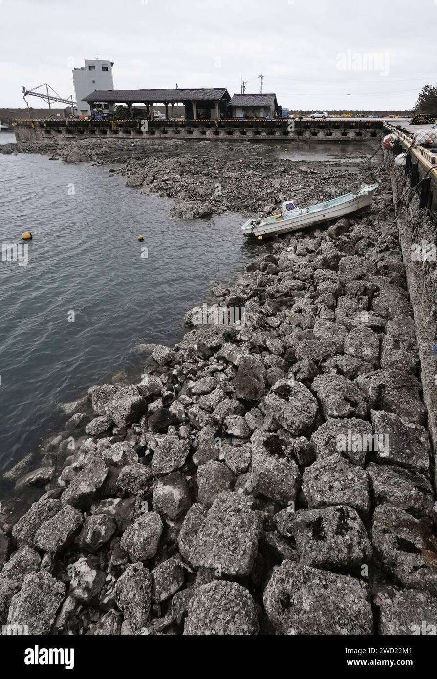 Photo taken on Jan. 18, 2024, shows an elevated seabed off a fishing ...