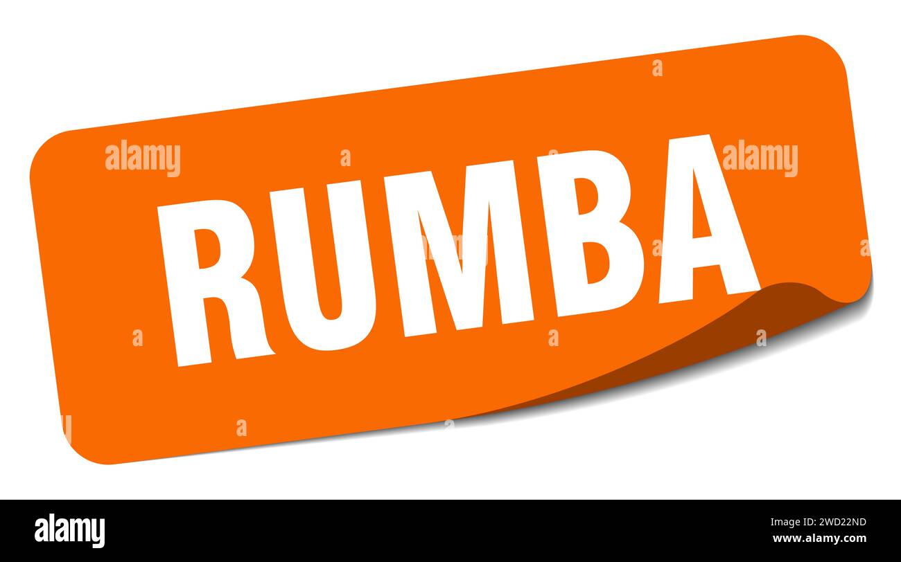 rumba sticker. rumba rectangular label isolated on white background ...