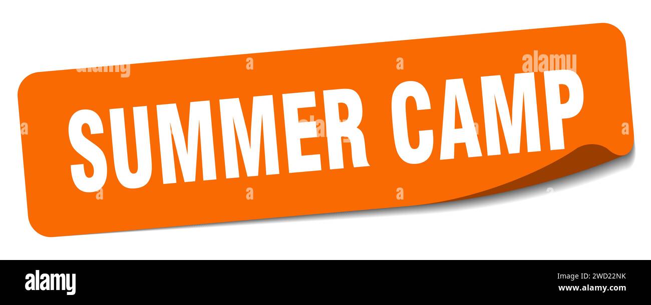 summer camp sticker. summer camp rectangular label isolated on white ...