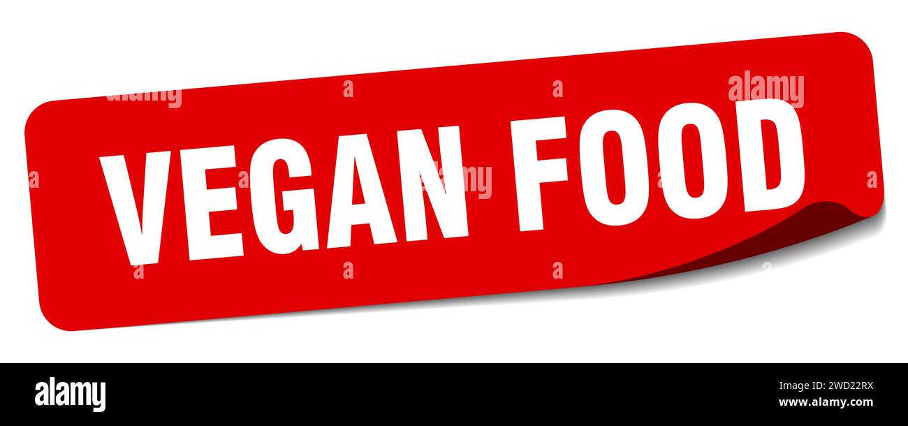 vegan food sticker. vegan food rectangular label isolated on white ...