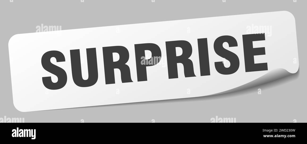 surprise sticker. surprise rectangular label isolated on white ...