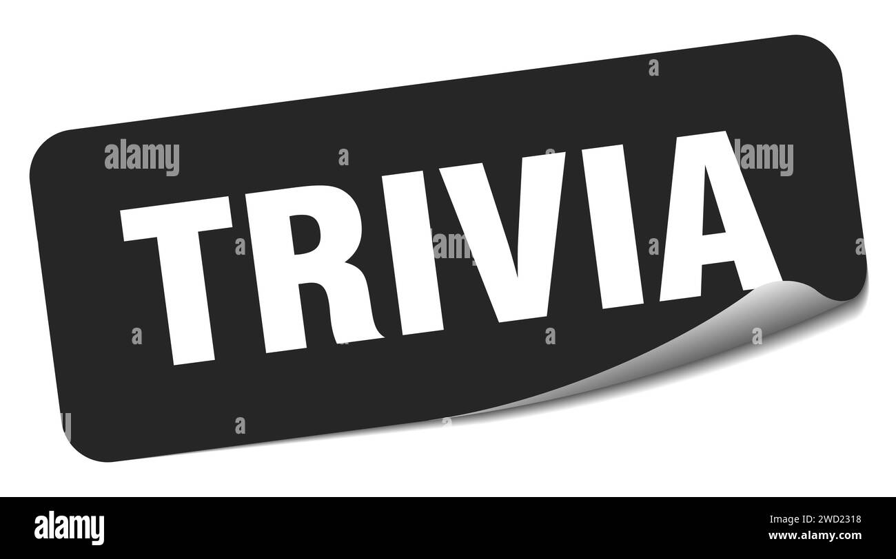trivia sticker. trivia rectangular label isolated on white background ...