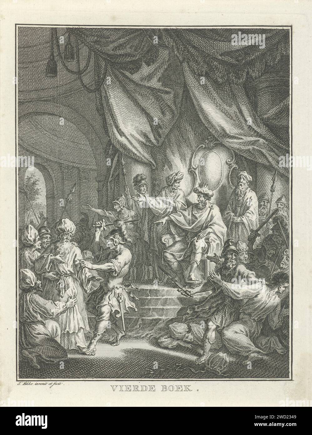 Saul lets the priests and inhabitants killed Nob, Simon Fokke, 1766 ...