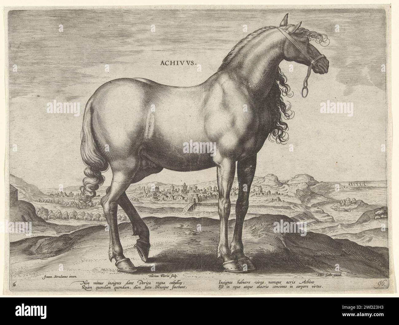 Horse from Greece (Achivus), Hieronymus Wierix, after Jan van der ...