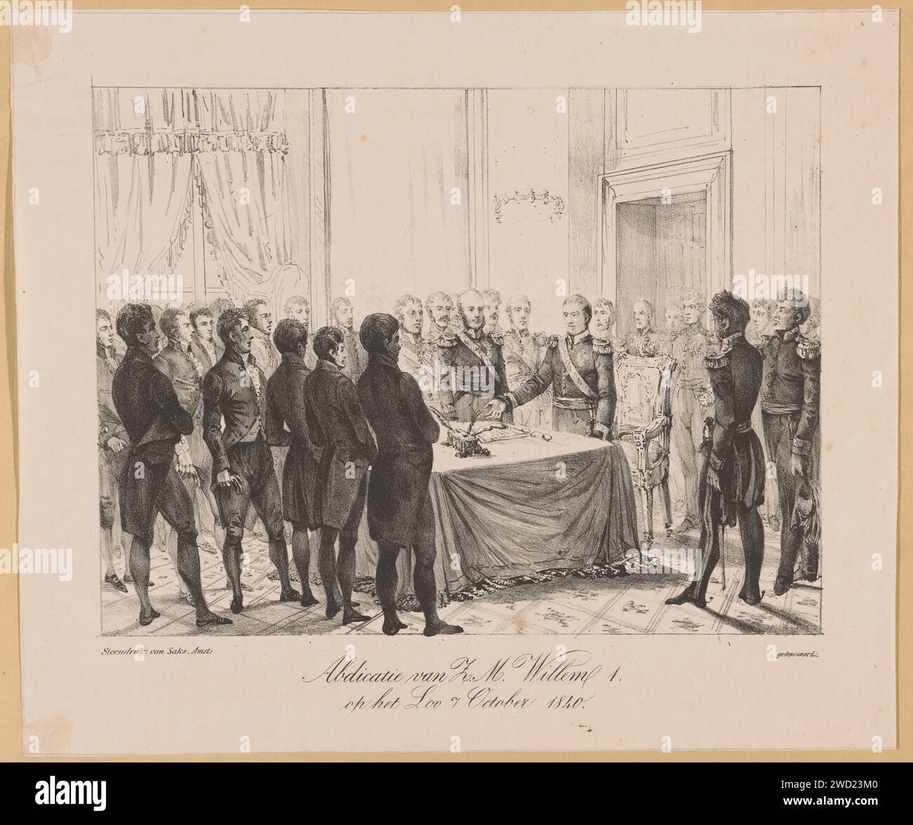 Abdication of Z.M. Willem I. on the Loo 7. October 1840, Simon Isaac ...