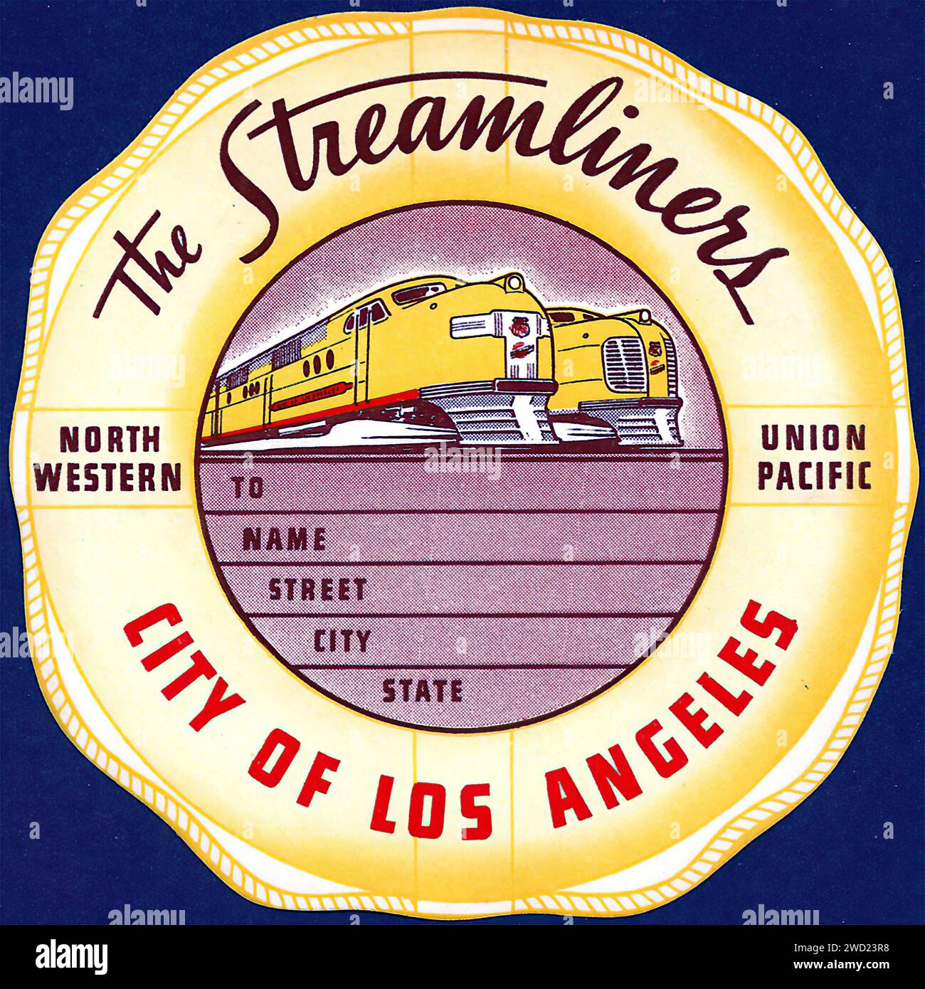 "THE STREAMLINER CITY OF LOS ANGELES" The train is featured prominently ...